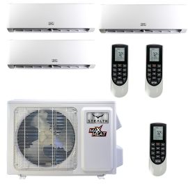Stealth 24,000 BTU 23 SEER Tri Zone Wall Mounted Pinnacle Heat Pump ...