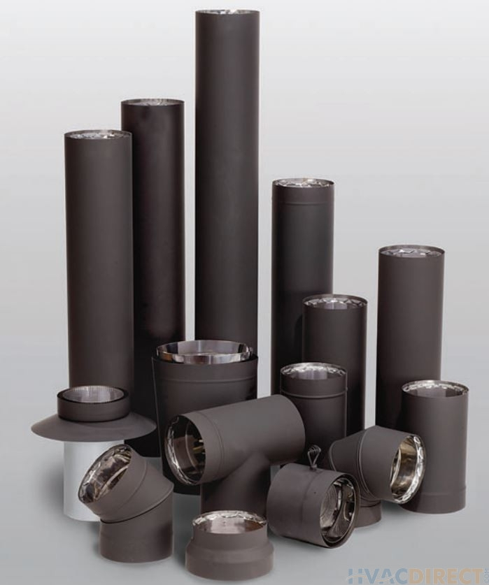 Ventis 8 Inch Double Wall Black Pipe - VDB-8 | HVACDirect.com