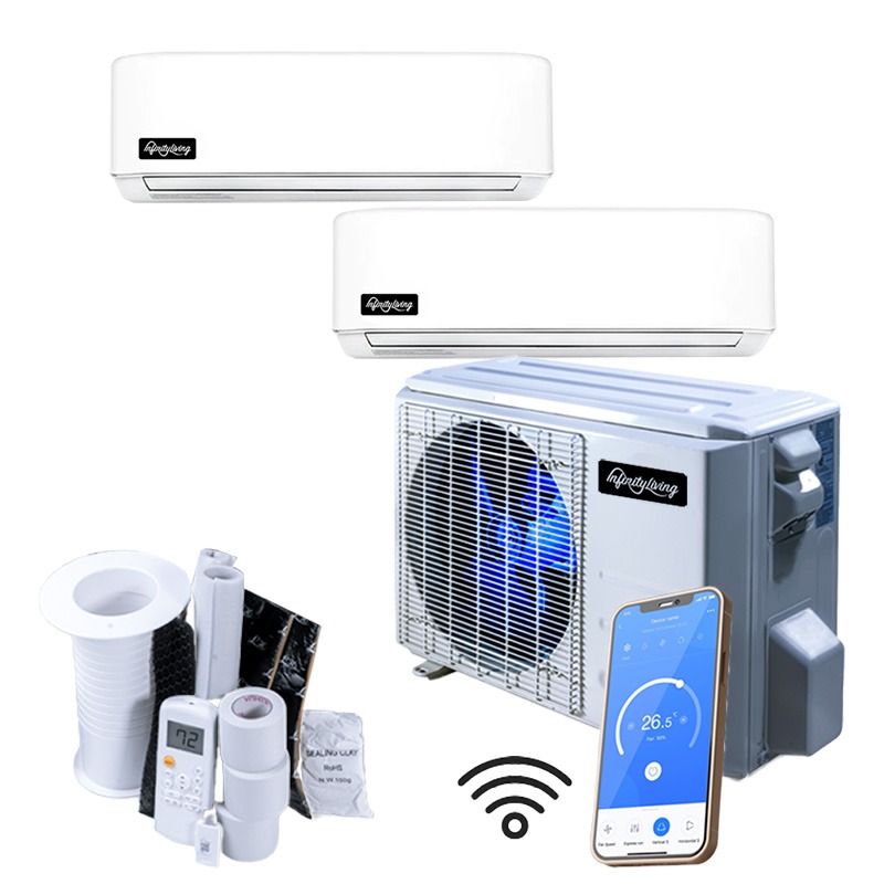 Infinity Living EZ Connect Dual Zone Wall Mounted Heat Pump System with ...