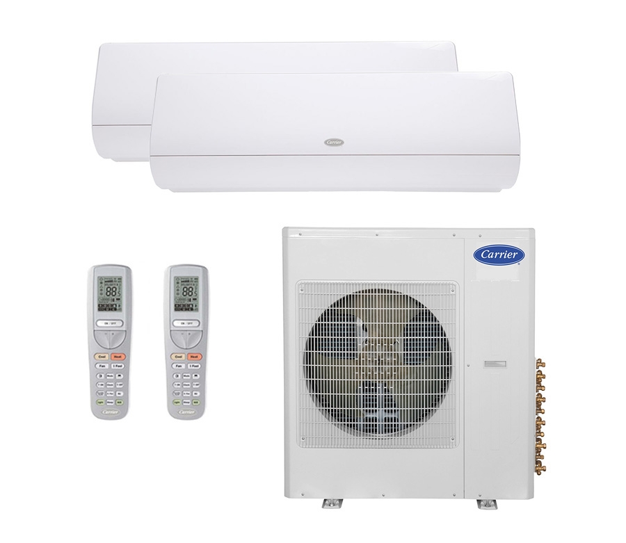 Carrier 36,000 BTU 21 SEER Dual Zone Heat Pump System 9+18 - Wall ...