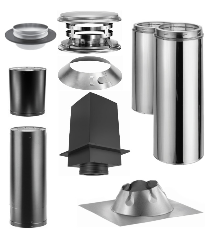 Duravent Cathedral Ceiling With Single Wall Black Pipe Wood Stove ...