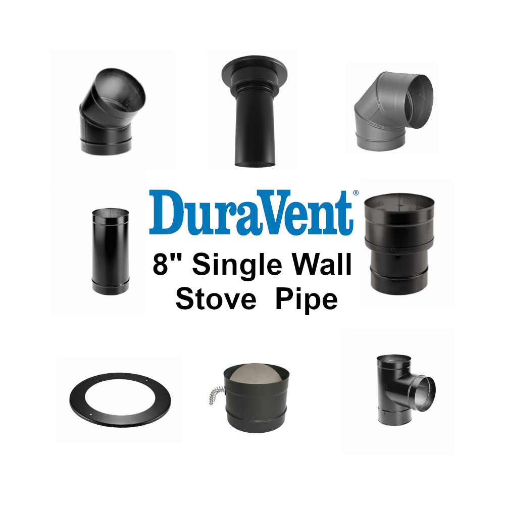 DuraVent 8-Inch Diameter Durablack Single Wall Black Stove Pipe - 8 ...