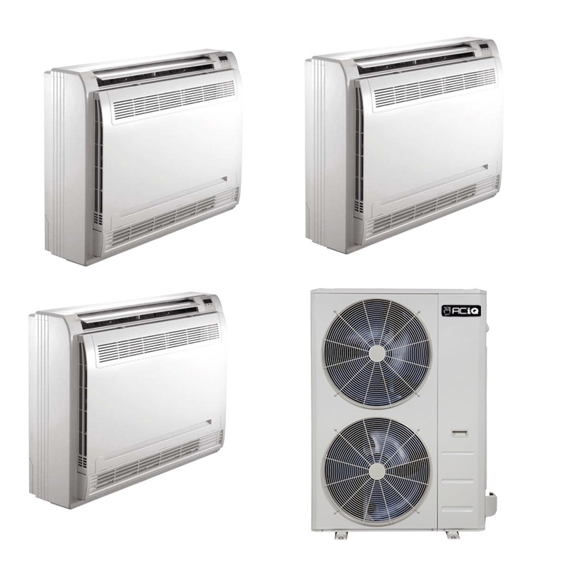 55,000 BTU 21.3 SEER2 ACiQ 3-Zone Floor Mounted Mini Split System - 18 ...