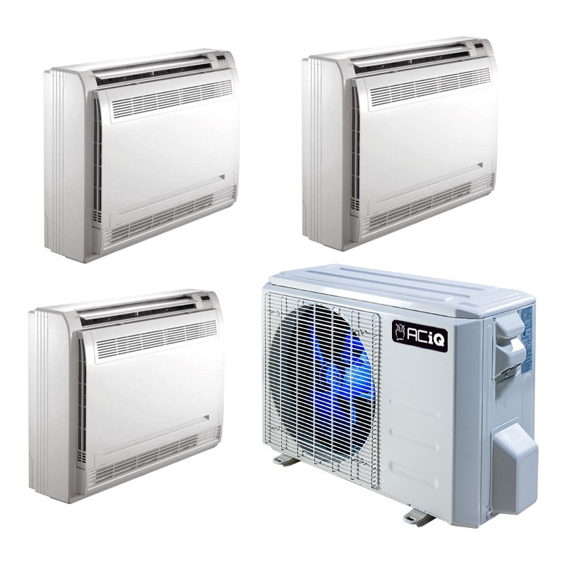 48,000 BTU 23.4 SEER2 ACiQ 3-Zone Floor Mounted Mini Split System - 12 ...