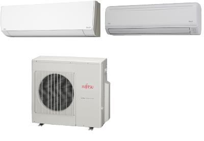 Fujitsu 24,000 BTU 20 SEER Dual Zone Heat Pump System 9+18 - Wall ...