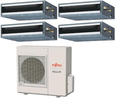 Fujitsu 36,000 BTU 16 SEER Quad Zone Heat Pump System 7+7+9+12 ...