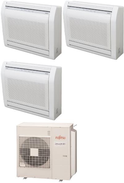 Fujitsu 36,000 BTU 20 SEER Tri Zone Heat Pump System 12+12+15 - Floor ...