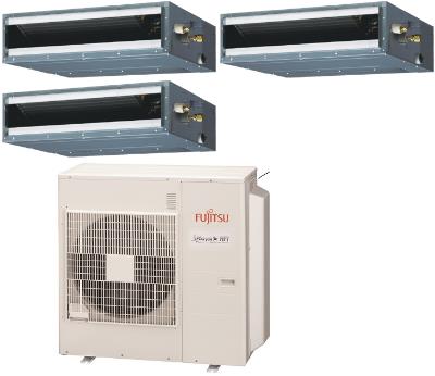 Fujitsu 36,000 BTU 18 SEER Tri Zone Heat Pump System 9+9+12 - Concealed ...