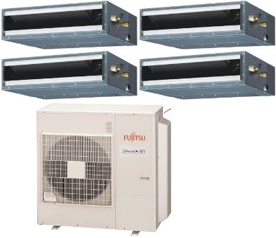 Fujitsu 36,000 BTU 18 SEER Quad Zone Heat Pump System 7+9+9+9 ...