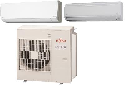 Fujitsu 45,000 BTU 19.7 SEER Dual Zone Heat Pump System 12+24 - Wall ...