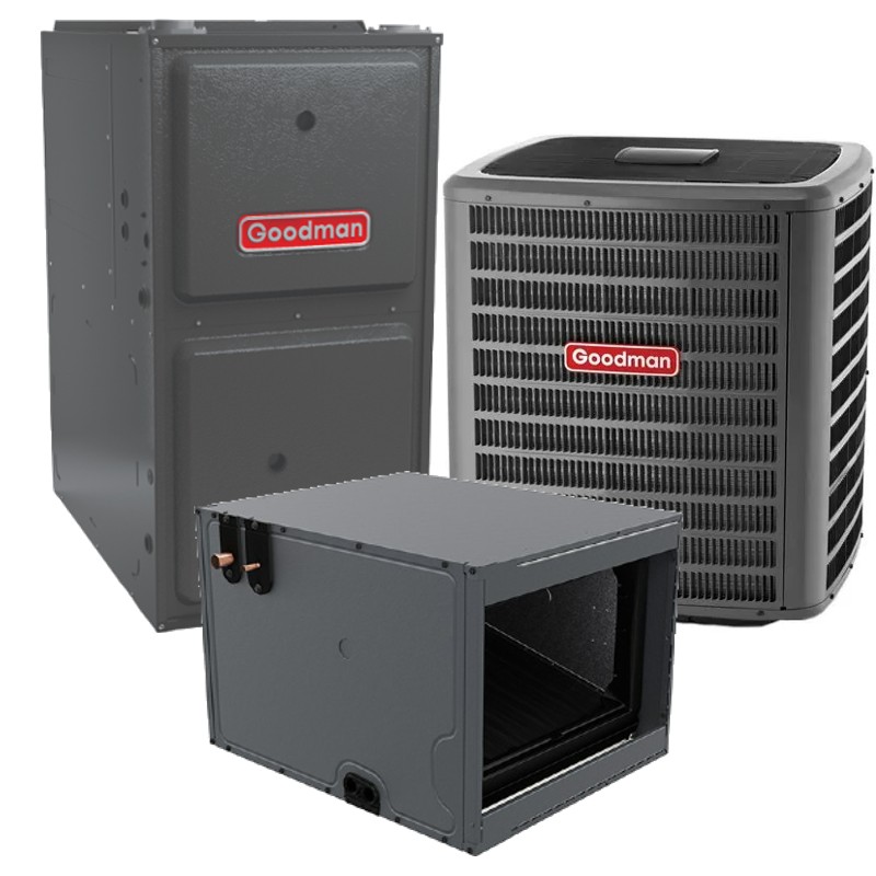 3 Ton 15.2 SEER2 96% AFUE 80,000 BTU Goodman Gas Furnace and Air ...