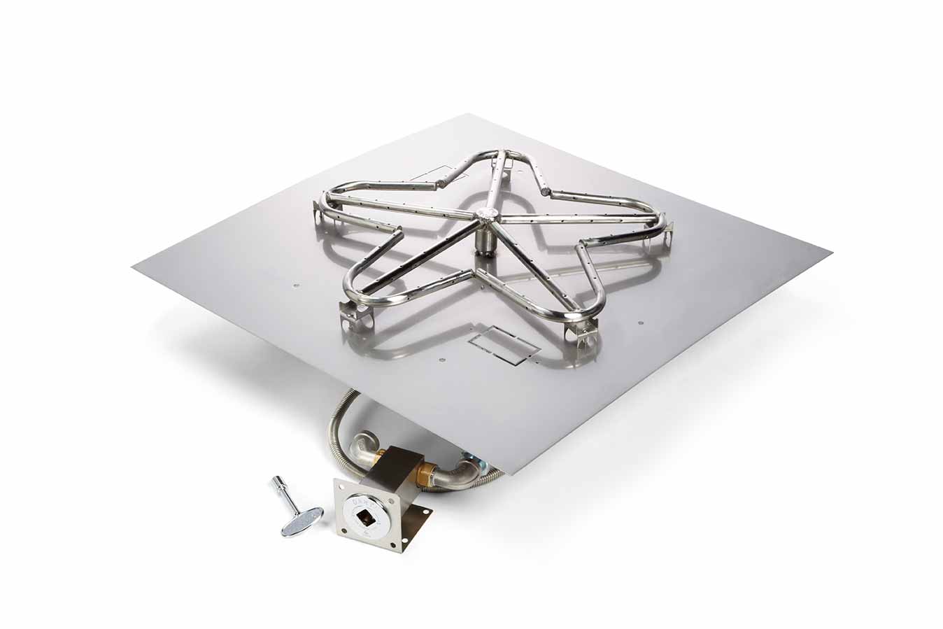 HPC 30-Inch Match Lit Square Flat Pan Burner Kit - MLFPK30SQ-FLEX-B ...