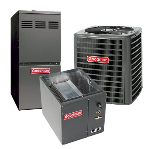 Goodman Gas Furnace and Air Conditioner System - 3 Ton 13 SEER 80% AFUE ...