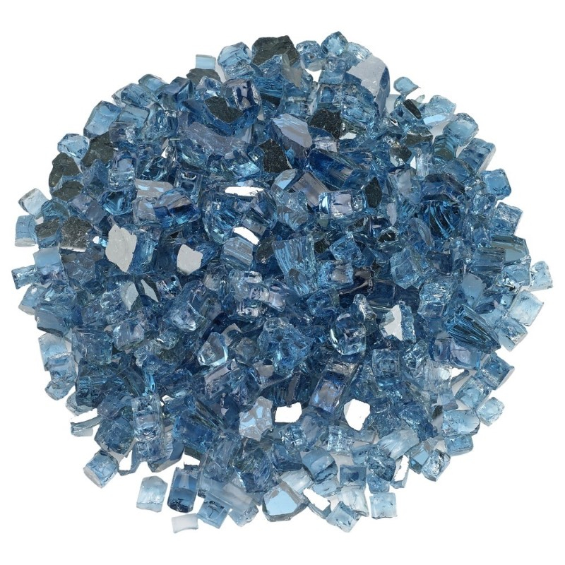 American Fire Glass 1/2 Inch Pacific Blue Reflective Fire Glass - 10 ...