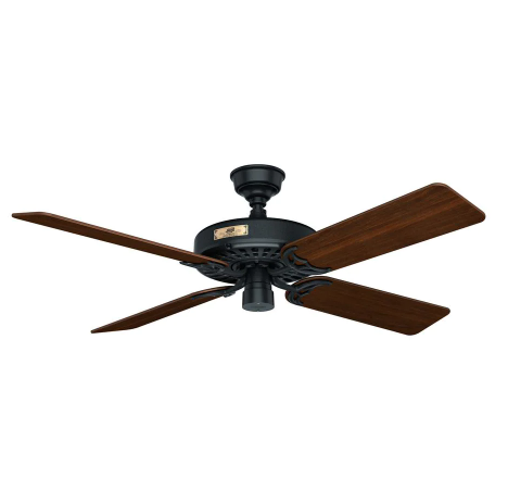 Hunter Outdoor Original 52 Inch Matte Black Ceiling Fan with Dark Brown ...