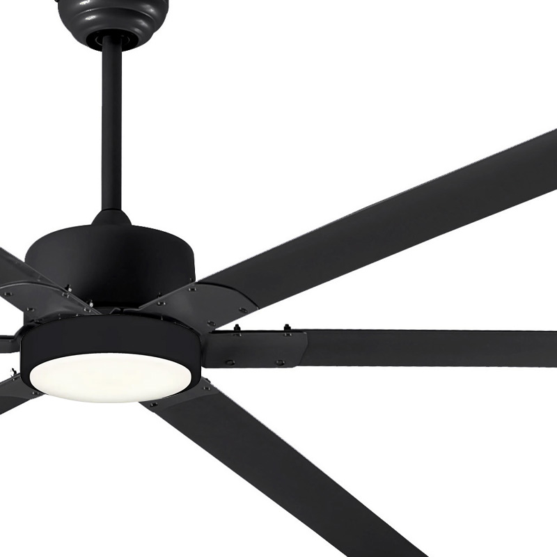 Canarm FANBOS 120" Black Industrial Indoor Ceiling Fan with LED Light ...