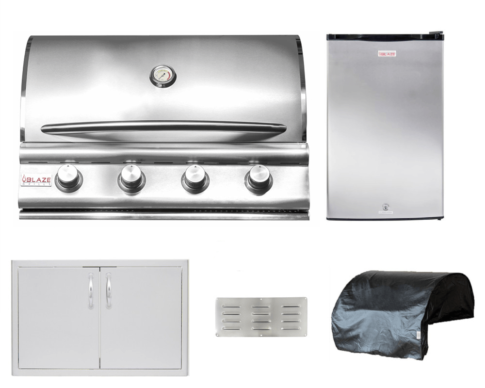 Blaze 5-Piece Outdoor Kitchen Package With BLZ-4 Built-In Grill - BLZ-4 ...