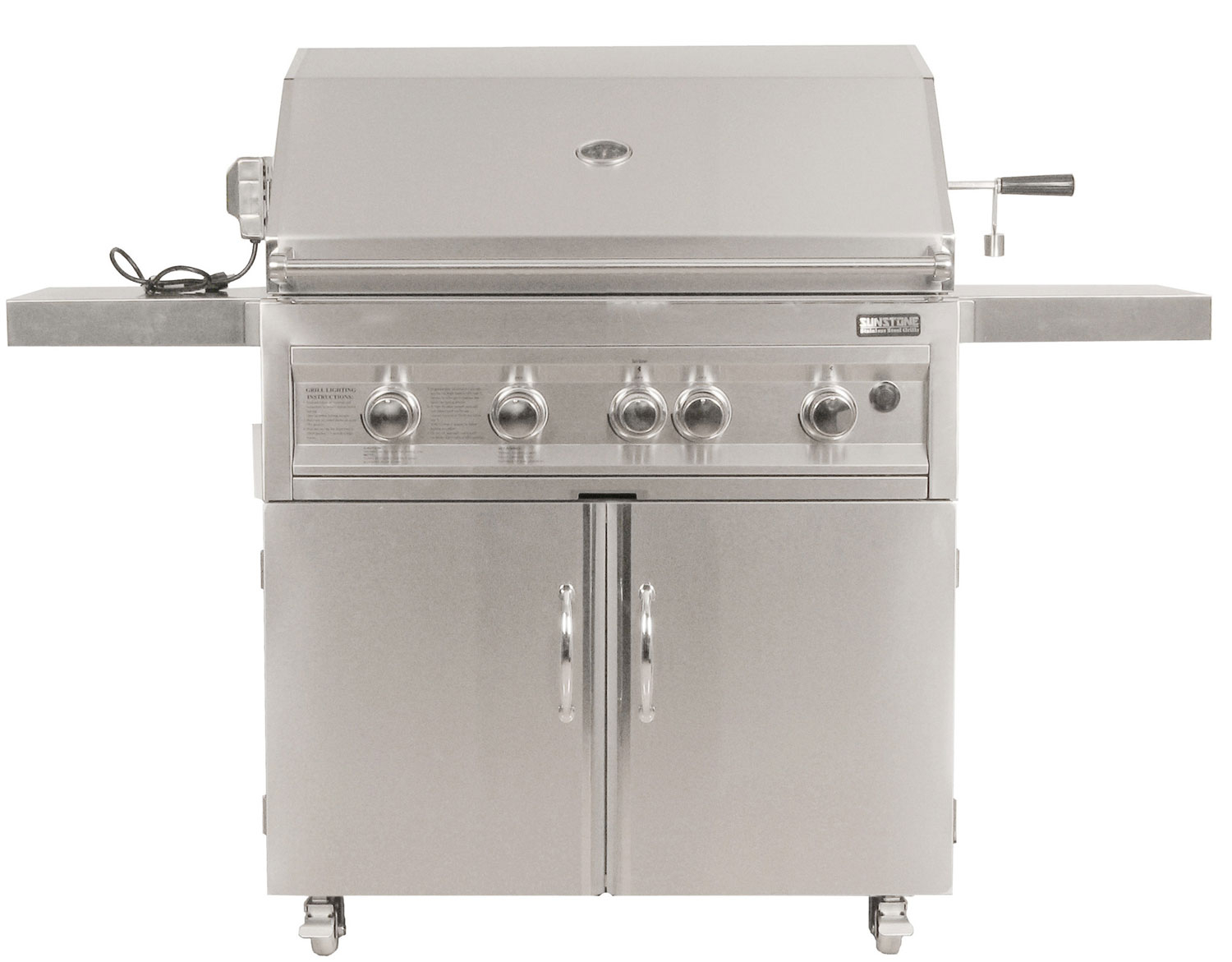 Sunstone 4 Burner 34-Inch Freestanding Gas Grill With Rotisserie With ...
