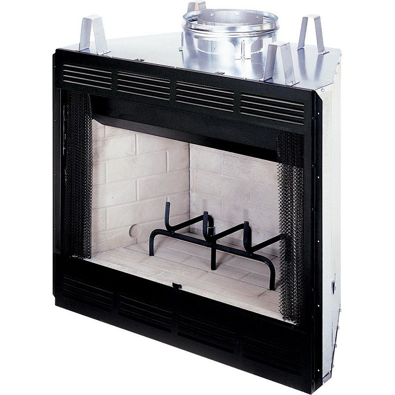 Superior 36" Wood Burning Radiant Fireplace - White Stacked Refractory ...