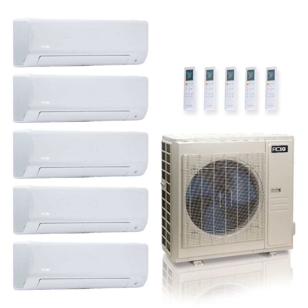 48,000 BTU 24 SEER2 ACiQ Standard 5-Zone Wall Mount Mini Split System ...