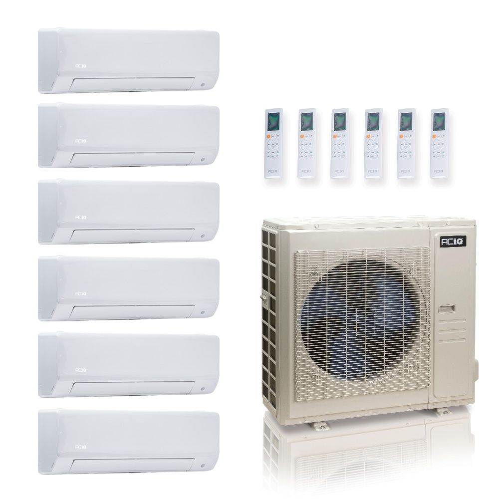55,000 BTU 22 SEER2 ACiQ Standard 6-Zone Wall Mount Mini Split System ...