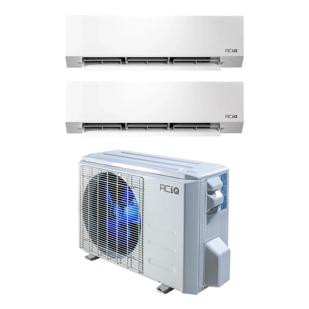 27,000 BTU 24.6 SEER2 ACiQ 2-Zone Wall Mounted Mini Split System w ...
