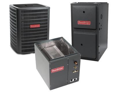 Goodman 4 Ton 14 SEER 96% AFUE 80,000 BTU Gas Furnace and Air ...