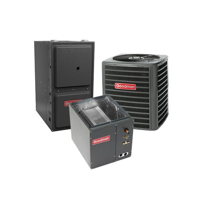 Goodman 3.5 Ton 13 SEER 97% AFUE 120,000 BTU Gas Furnace and Air ...