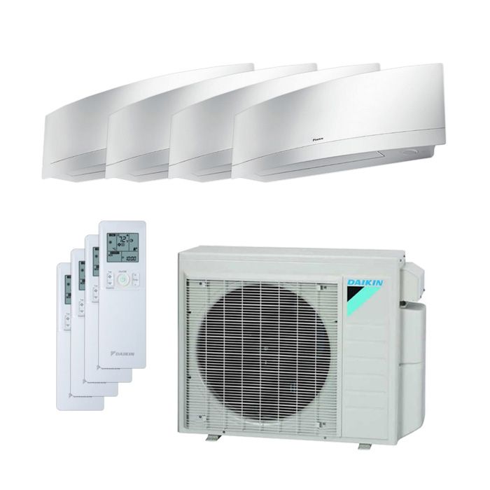 Daikin 36,000 BTU 17 SEER Quad Zone Wall Mounted Emura White Mini-Split ...