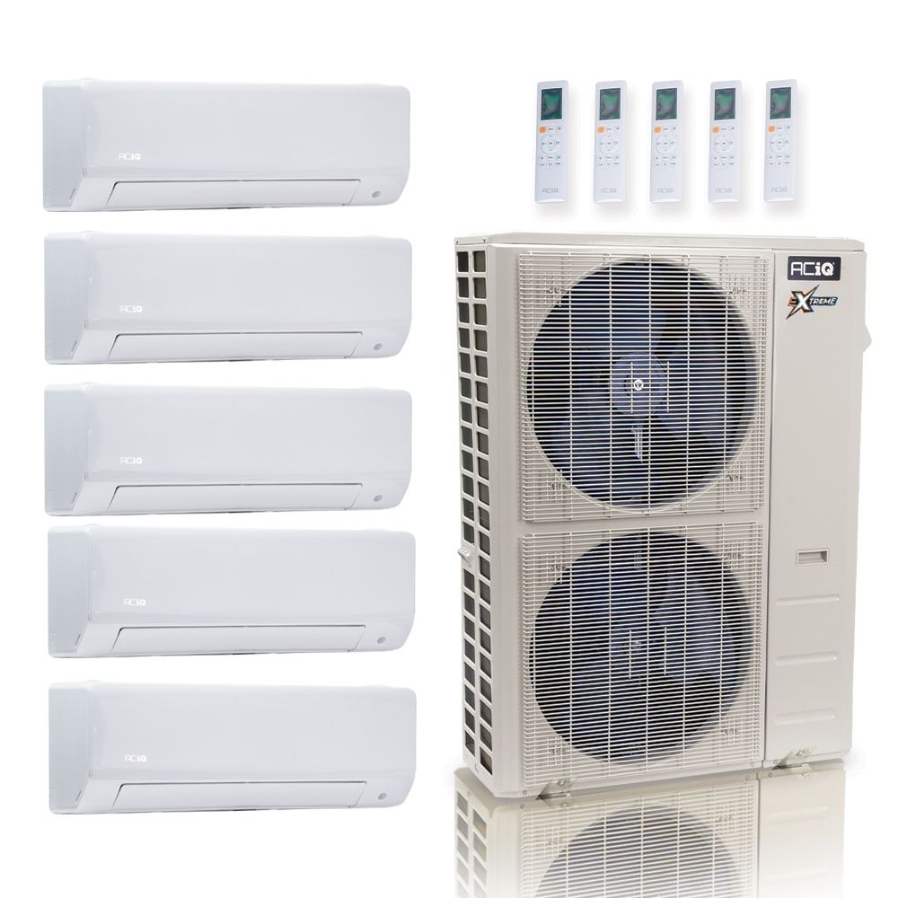 48,000 BTU 23 SEER2 ACiQ Extreme 5-Zone Wall Mount Mini Split System ...