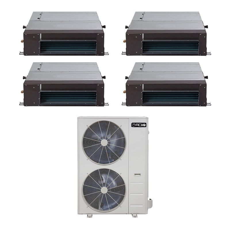55,000 BTU 19 SEER2 ACiQ 4-Zone Concealed Duct Mini Split System - 9+12 ...