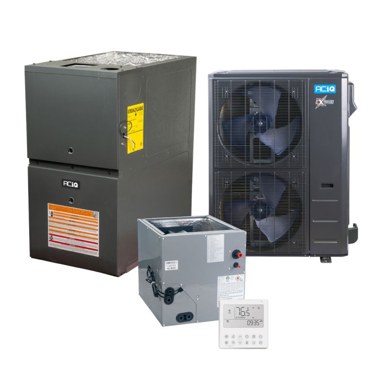 5 Ton 16 SEER2 80% AFUE 120,000 BTU Furnace and High Efficiency Heat ...
