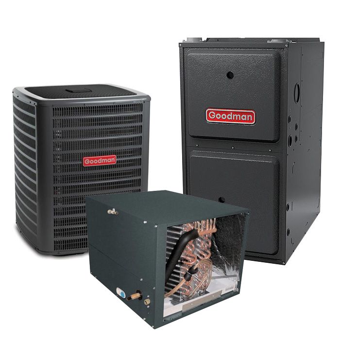 Goodman 5 Ton 14 SEER 97% AFUE 100,000 BTU Gas Furnace and Air ...