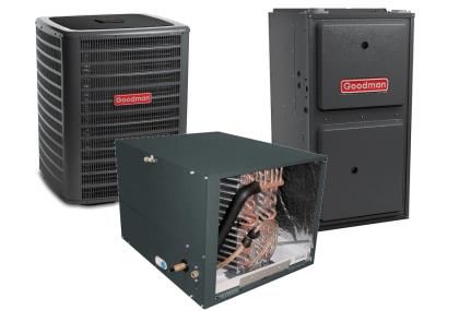 Goodman 4 Ton 14 SEER 96% AFUE 120,000 BTU Gas Furnace and Air ...
