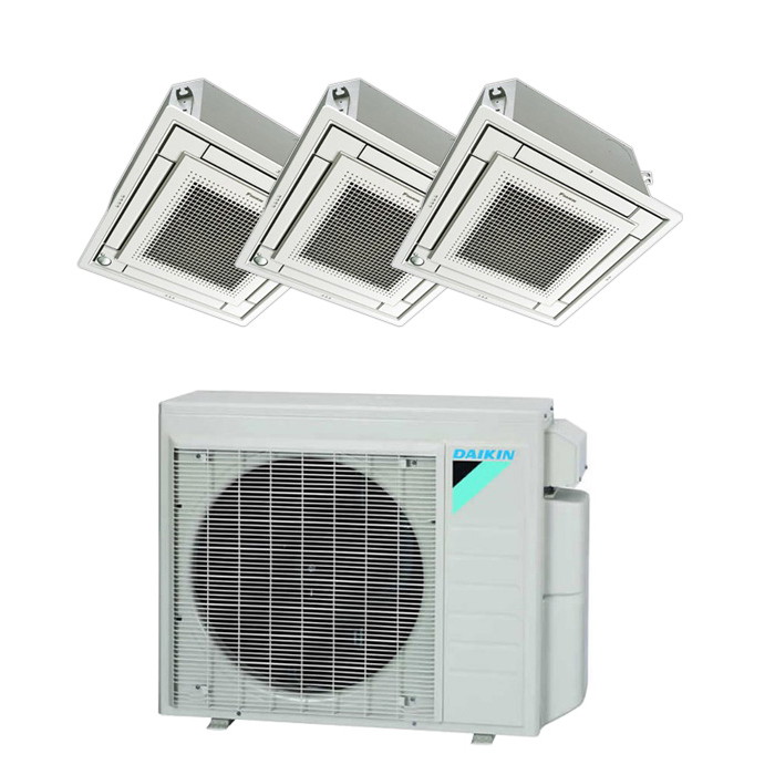 Daikin 36,000 BTU 17 SEER Tri Zone Ceiling Cassette Mini-Split Heat ...