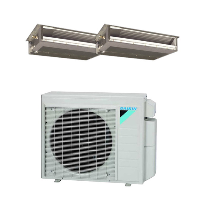 Daikin 36,000 BTU 17 SEER Dual Zone Concealed Duct Low Static Mini ...