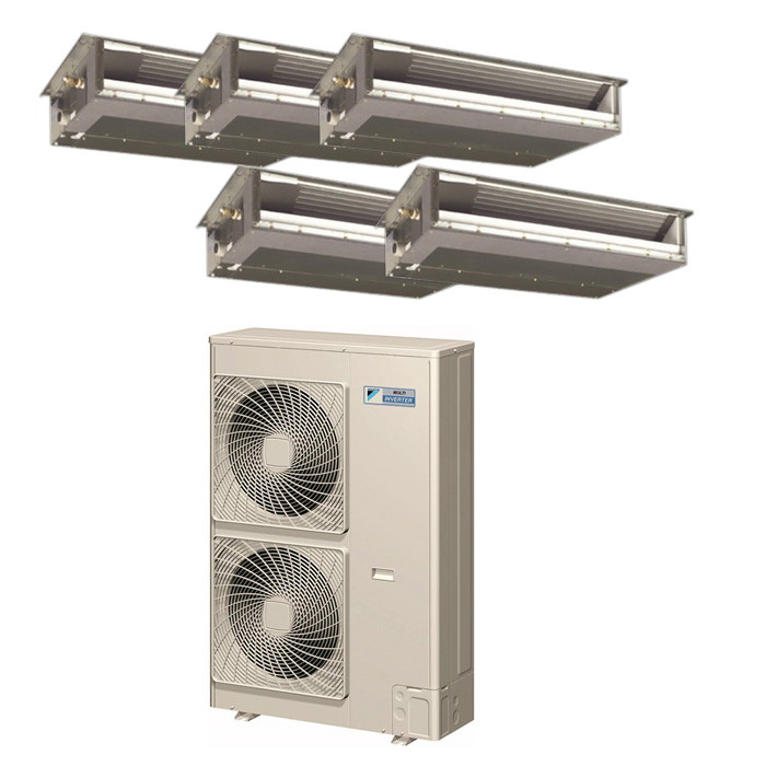 Daikin 48,000 BTU 19 SEER Five Zone Concealed Duct Low Static Mini ...