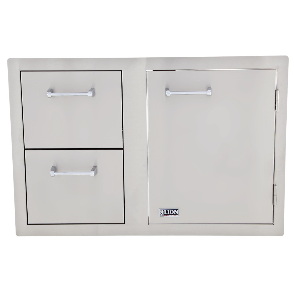 Lion 33-Inch Access Door & Double Drawer Combo with Towel Rack - L3320 ...