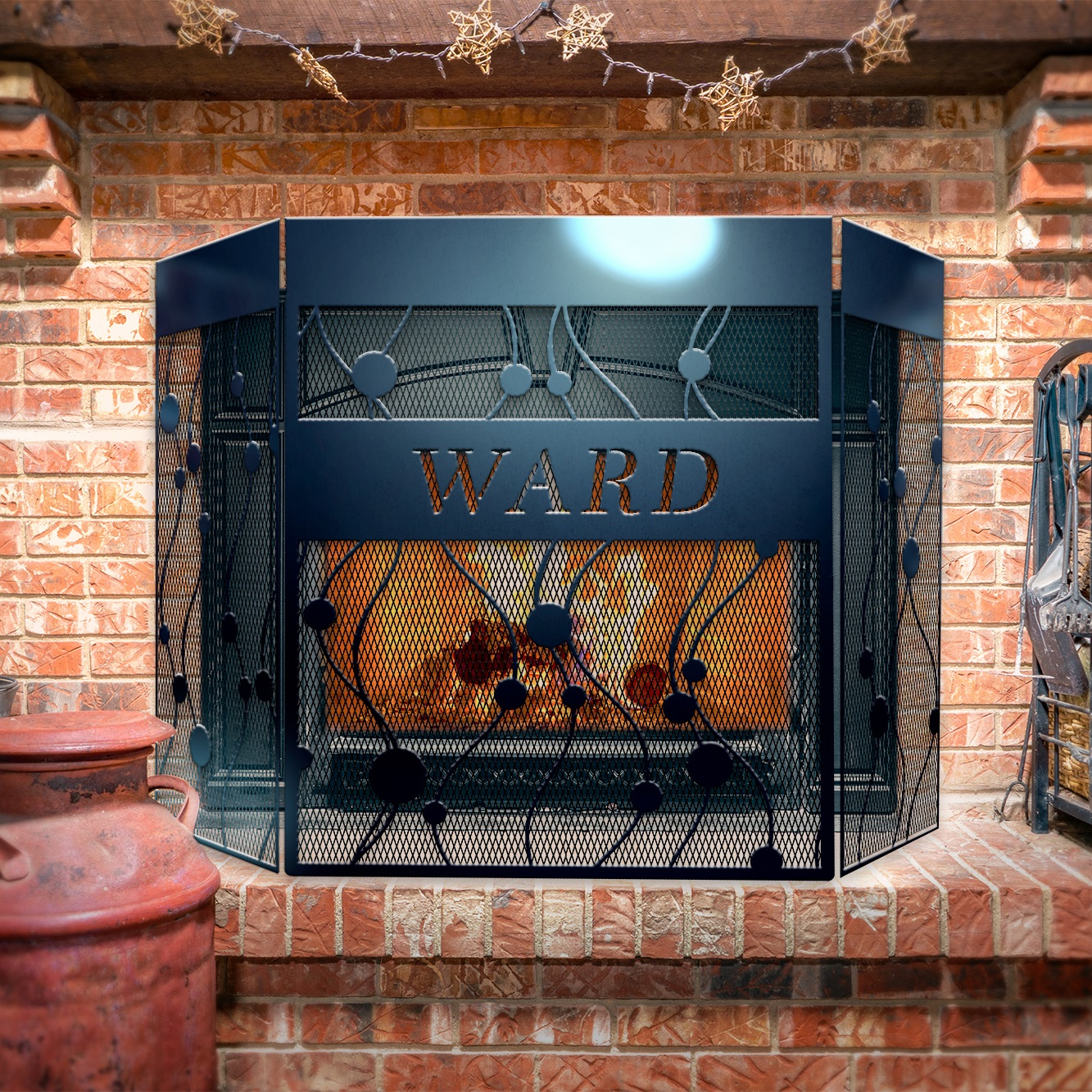 Extreme Fire Custom Modern Flow 3-Panel Steel Fireplace Screen - 30078 ...