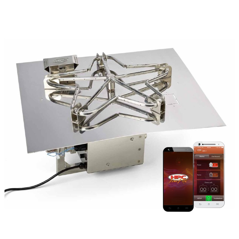 HPC 18-Inch Electronic Ignition Square Flat Pan Burner Kit - 18FSSEI-SQ ...