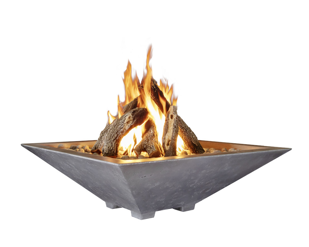 Phoenix Precast Products 36-Inch Square Oblique Gas Fire Bowl - FOS3610 ...