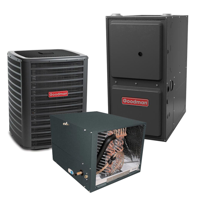 Goodman 4 Ton 14.5 SEER 96% AFUE 80,000 BTU Gas Furnace and Air ...