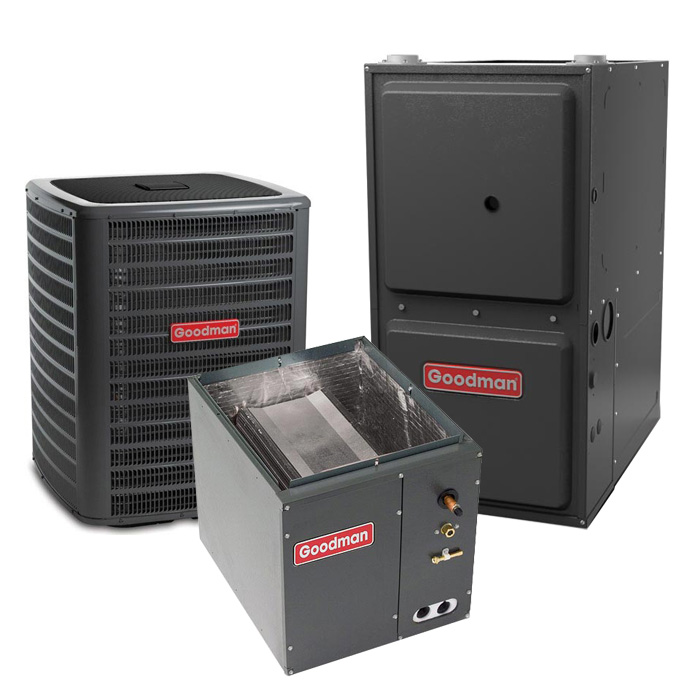 4 Ton 15.5 SEER 97% AFUE 80,000 BTU Goodman Gas Furnace and Air ...