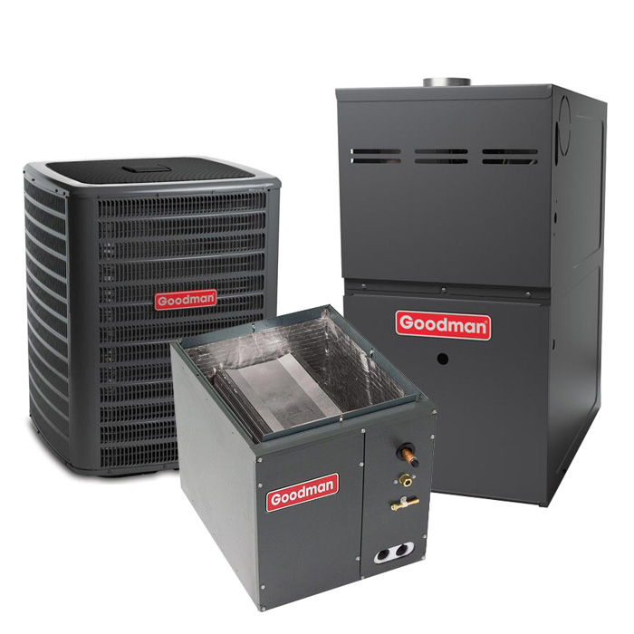 Goodman 2 Ton 15 SEER 80% AFUE 60,000 BTU Gas Furnace and Air ...
