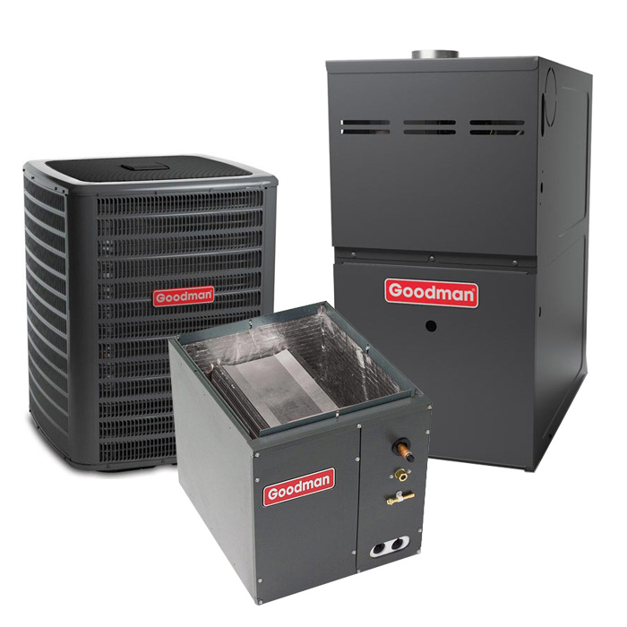 Goodman 5 Ton 16 SEER 80% AFUE 80,000 BTU Gas Furnace and Air ...