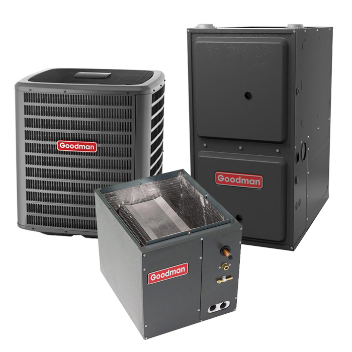 Goodman 3 Ton 16 SEER 96% AFUE 40,000 BTU Furnace and Air Conditioner ...