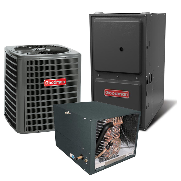Goodman 2 Ton 15 SEER 97% AFUE 60,000 BTU Gas Furnace and Heat Pump ...