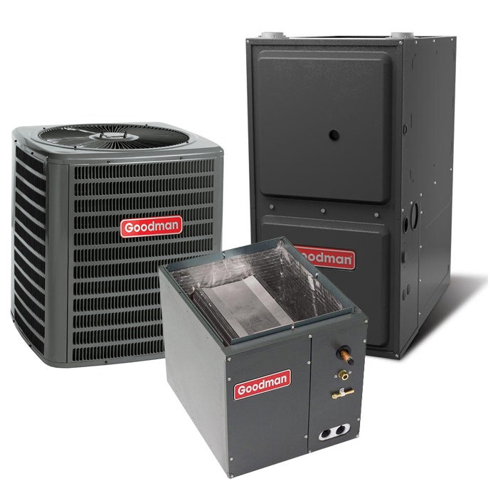 Goodman 3.5 Ton 13 SEER 98% AFUE 80,000 BTU Gas Furnace and Air ...