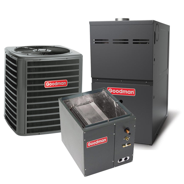 Goodman 3 Ton 15.5 SEER 80% AFUE 100,000 BTU Gas Furnace and Heat Pump ...
