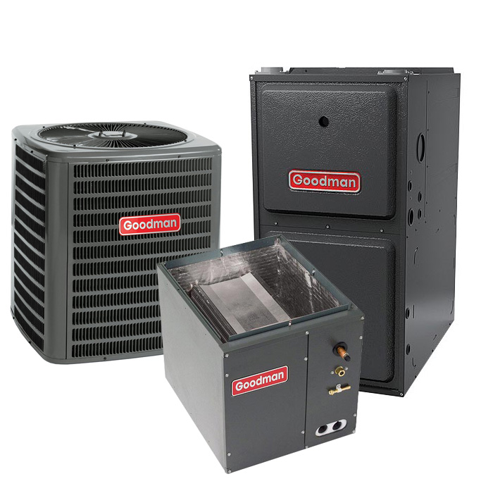 Goodman 3 Ton 18 SEER 96% AFUE 100,000 BTU Gas Furnace and Heat Pump ...